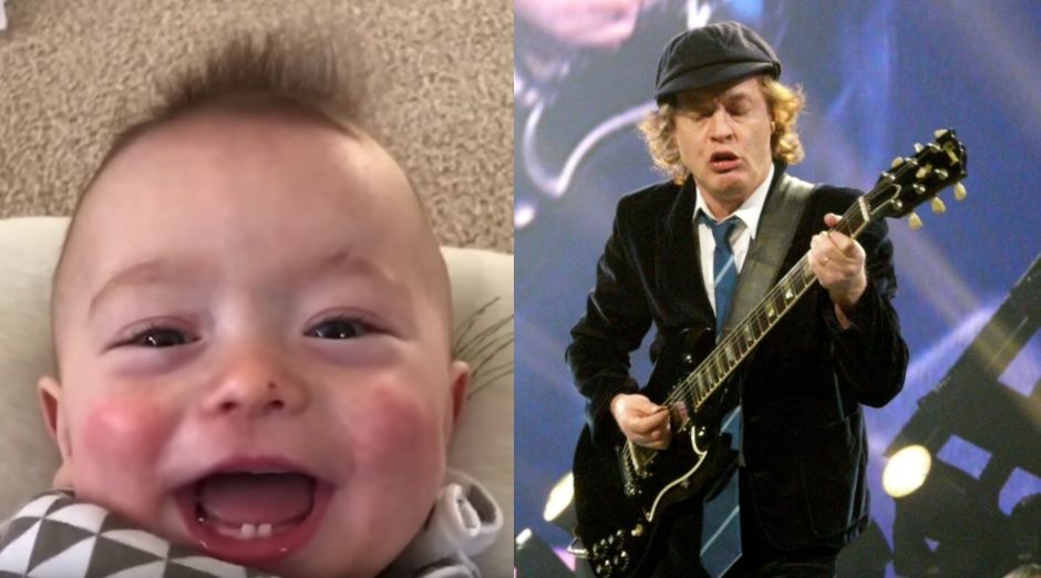 Baby sings AC/DC’s “Thunderstruck” in a cute video made by his father