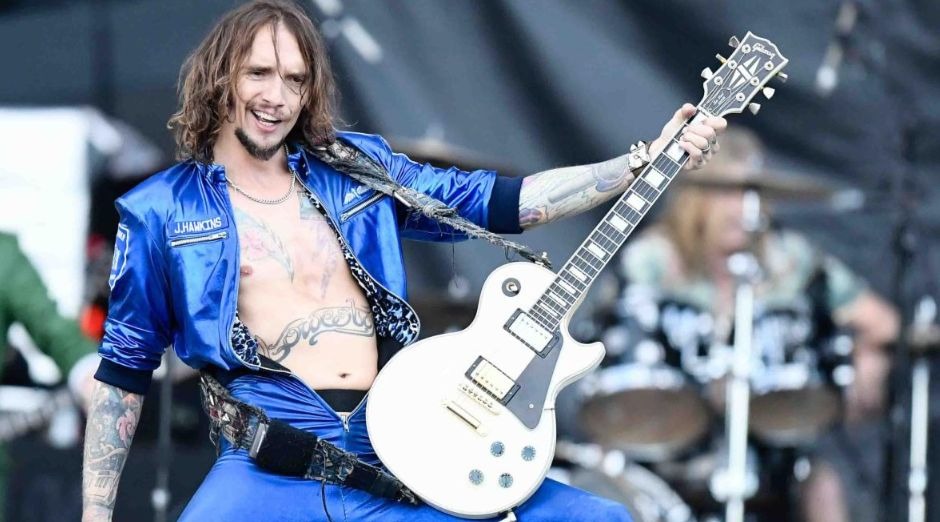 The Darkness vocalist is hospitalized after bizarre accident